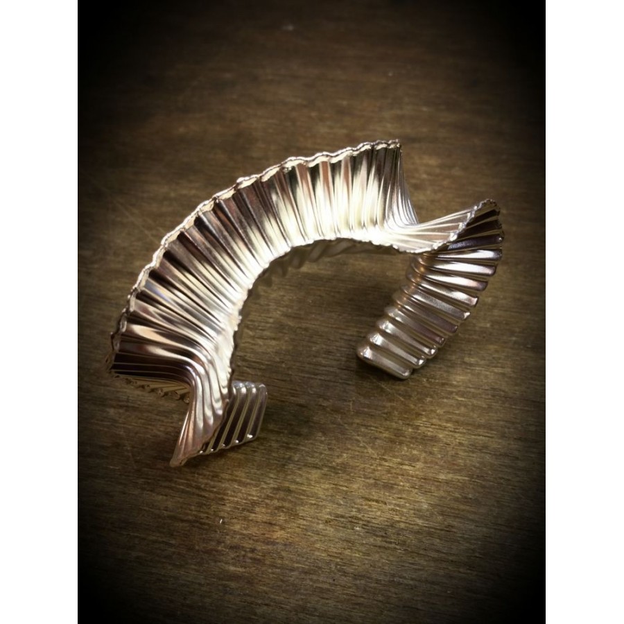 Ocean Silver Wave Cuff Bangle